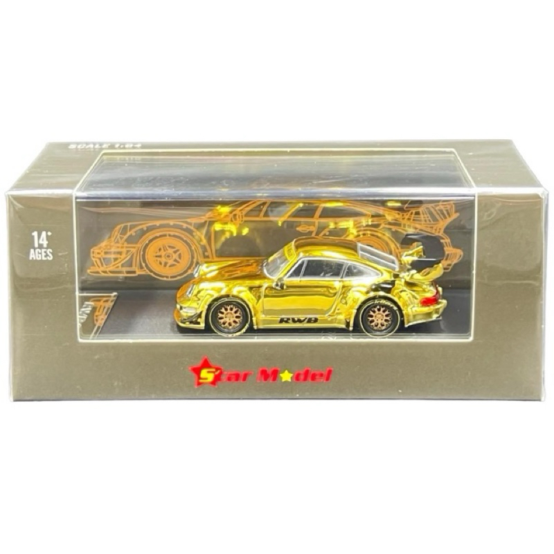 Jual Star Model 64 Porsche RWB 994 Chrome Gold | Shopee Indonesia