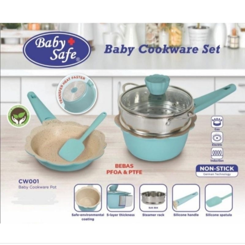 Jual BABY SAFE BABY COOKWARE SET CW001 Kukus MPASI Steam Pan Goreng ...