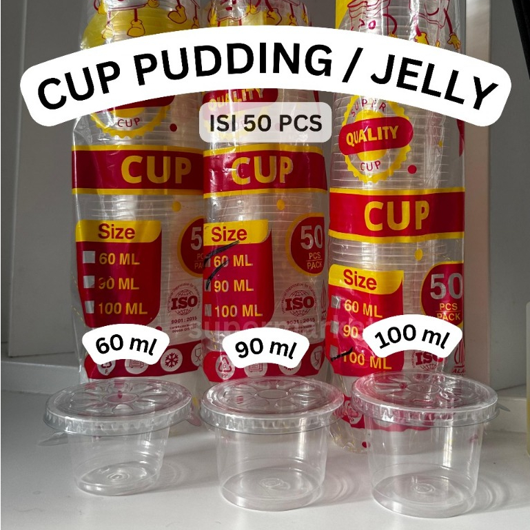 Jual [TIPTOP] Cup Pudding 60ml 90ml 100ml untuk Jelly / Puding / Agar ...