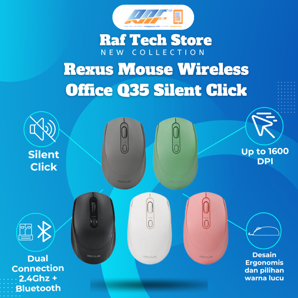 Jual Rexus Mouse Wireless Office Q35 Silent Click - Mouse Kantor ...