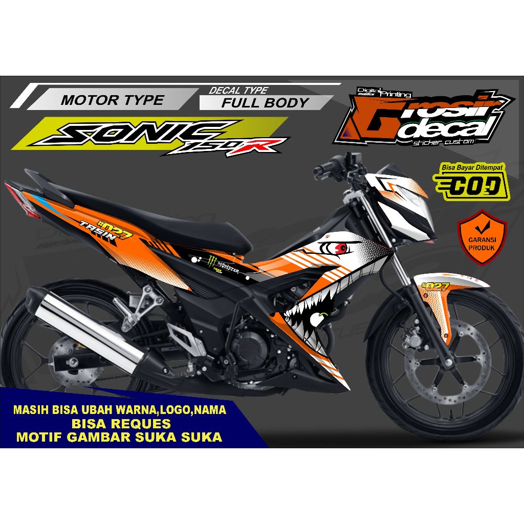 Jual Sticker Decal Stiker Sonic 150R Full Body Free Custom | Shopee ...