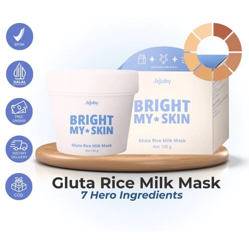 Jual Jejuby Gluta Rice Milk Mask 2in1 Body Bleacing & sleep Mask ...