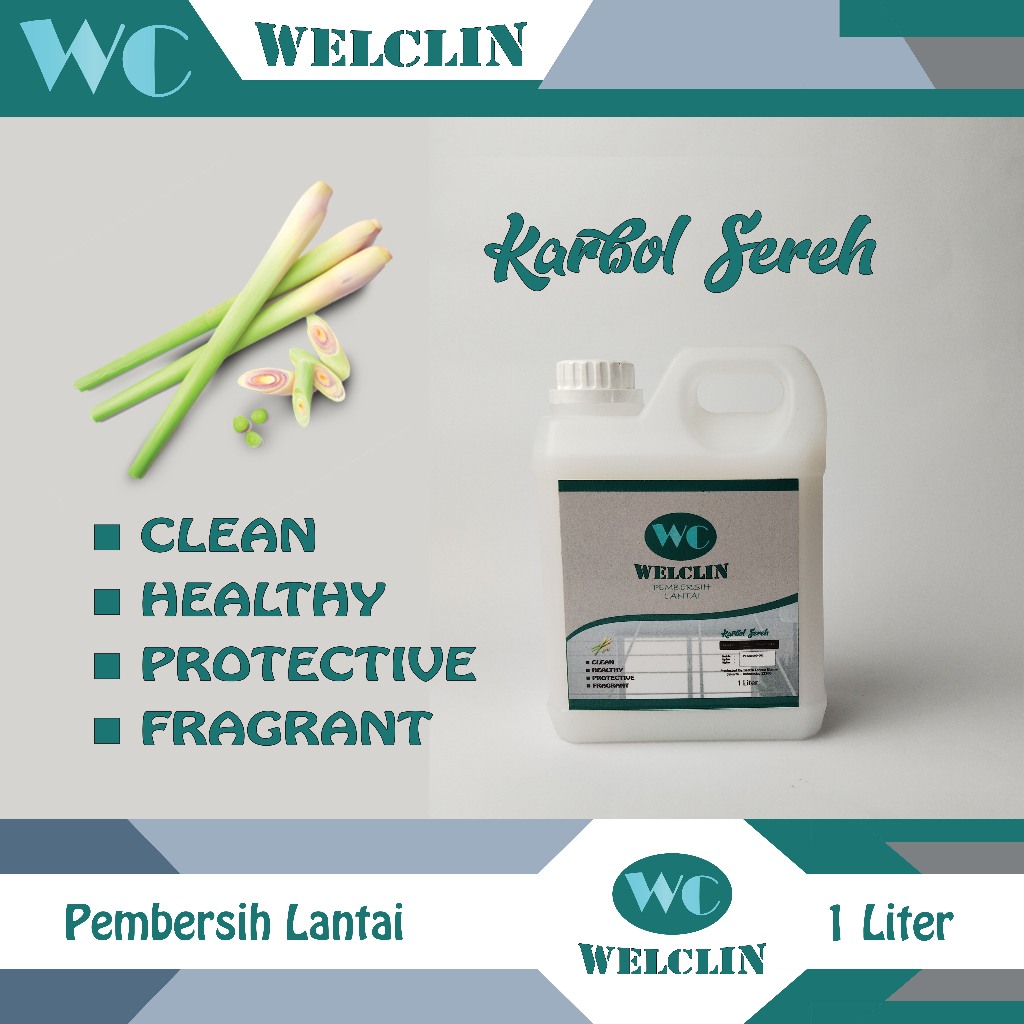 Jual WELCLIN PEMBERSIH LANTAI Karbol Antibacterial Karbol Sereh Sabun ...