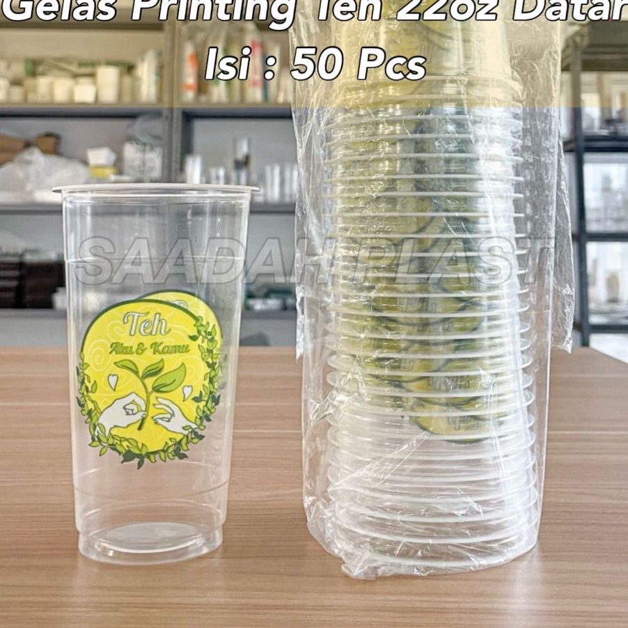 Jual Stok terbaru ISI 5 Gelas Printing Motif Teh Aku Kamu 16oz 22oz Cup ...