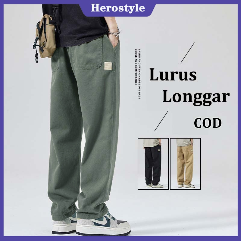 Jual Celana Cargo Panjang Pria cargo pants Fashion baggy pants korean style celana kulot cowok ...
