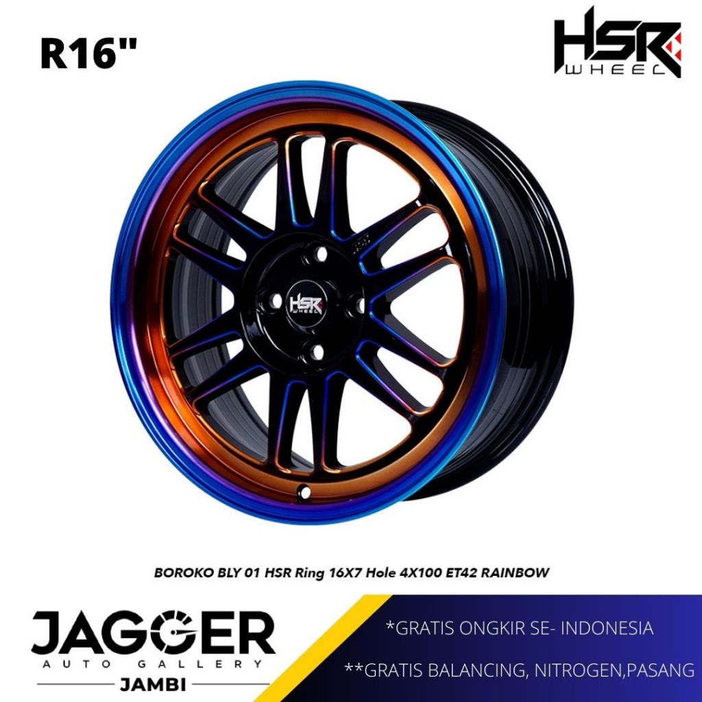 Jual velg mobil terbaru HSR ORIGINAL ring 16 untuk jazz, yaris, agya, brio, sigra warna rainbow ...