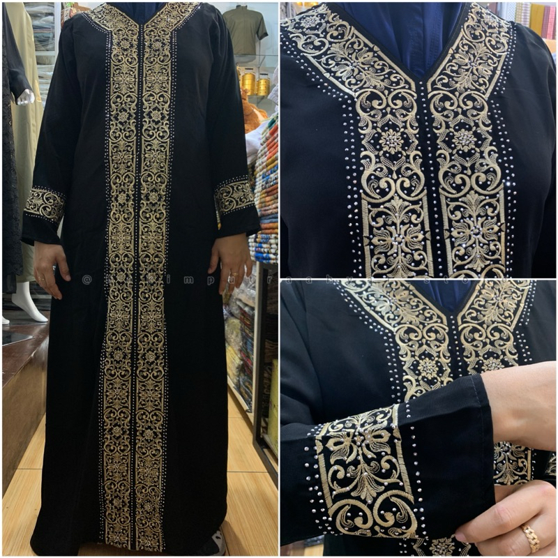 Jual Gamis Abaya Turkey Bordir Hitam Payet ~ Baju Gamis Perempuan Full ...