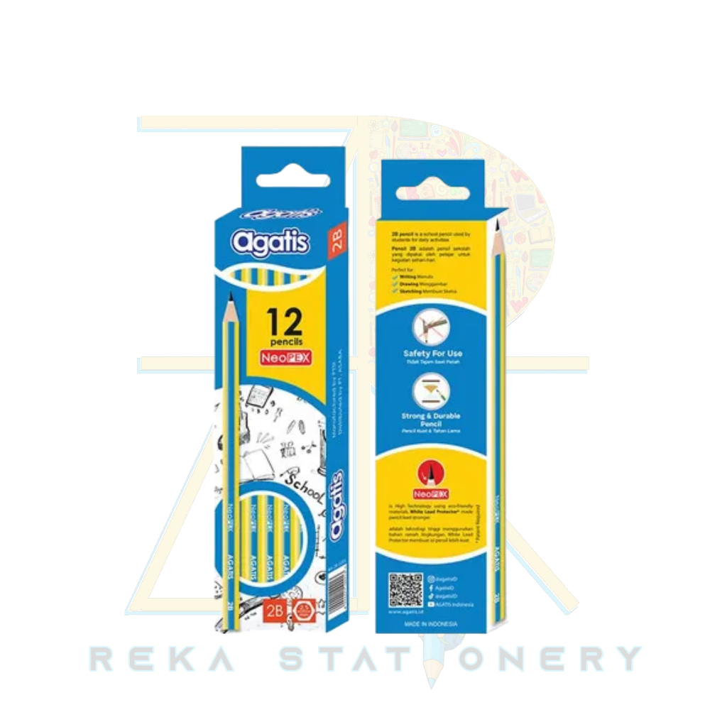 Jual Pensil 2B Agatis - Pack 12 Pcs, Kualitas Terbaik untuk Menulis dan ...