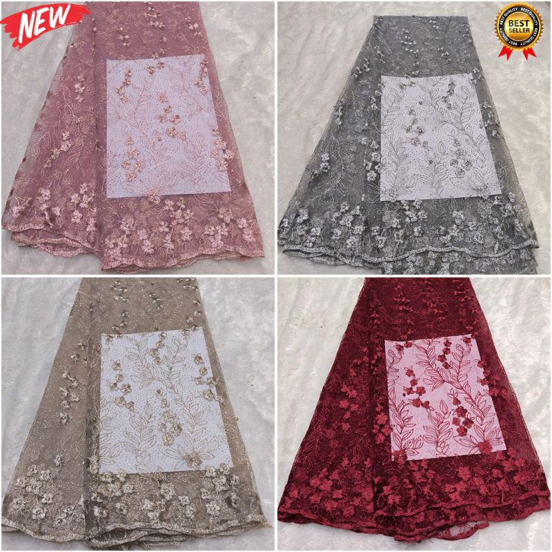 Jual Kain Brokat Meteran / Kain Tile Mutiara / Kain Tile Motif / Kain ...