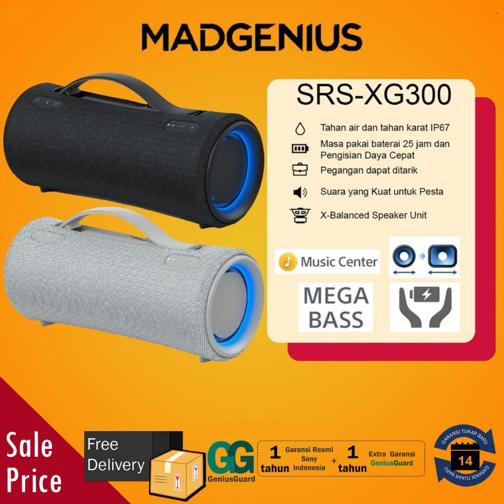 Jual Sony Original Speaker Bluetooth Sony SRS-XG300 Wireless Portable ...