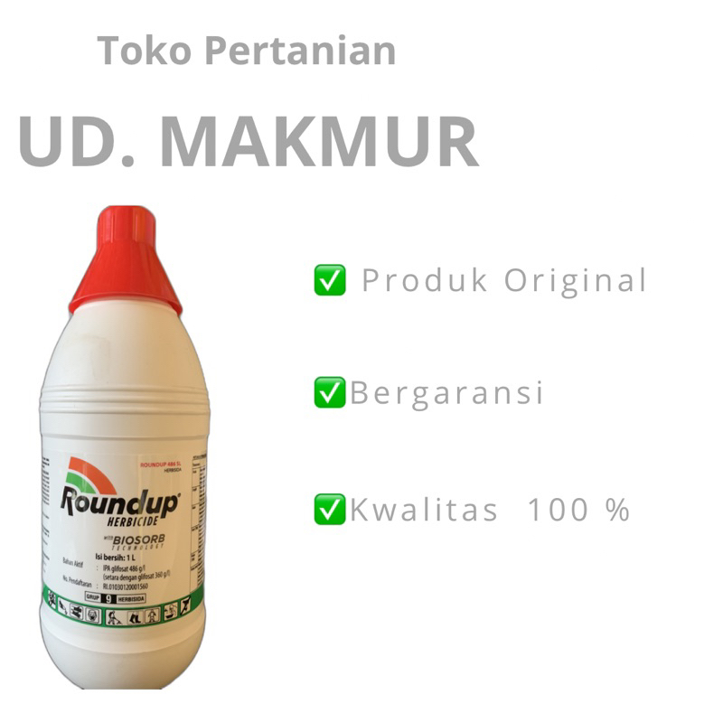Jual Herbisida ROUNDUP 486 SL 1 Liter/ Herbisida Racun Pembasmi Rumput ...