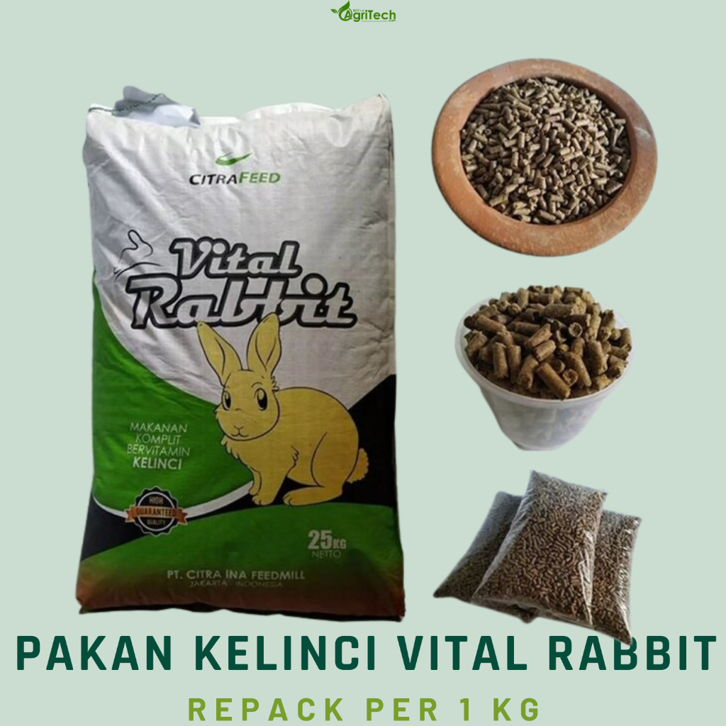 Jual PELET PAKAN MAKANAN KELINCI VITAL RABBIT 1 KG CITRAFEED VITAL ...