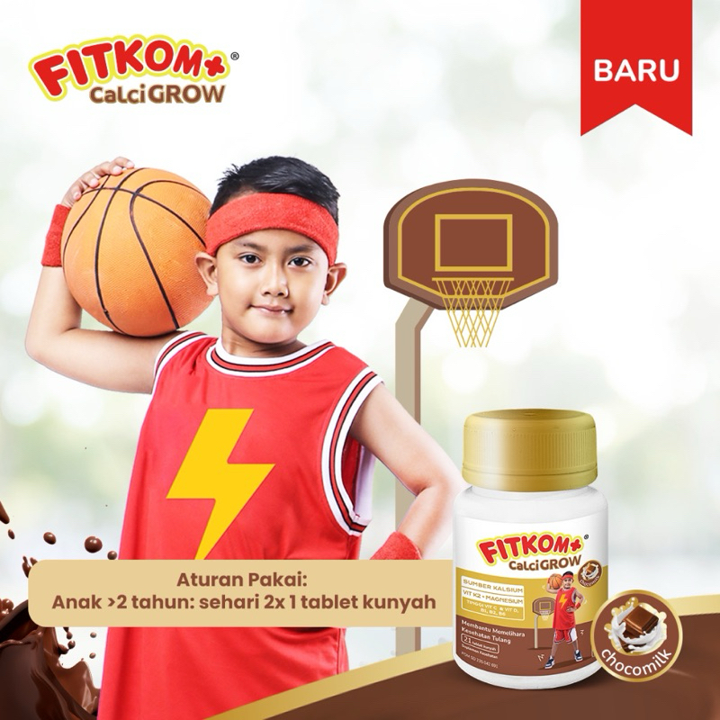 Jual Fitkom CalciGROW 2Tahun Tablet Hisap Kunyah Vitamin Tinggi Badan ...