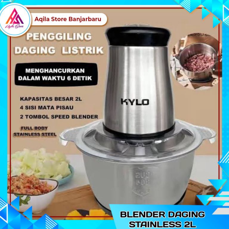 Jual KODE V4X Blender Stainless 2L KYLO Blender Daging Stainless 2 ...