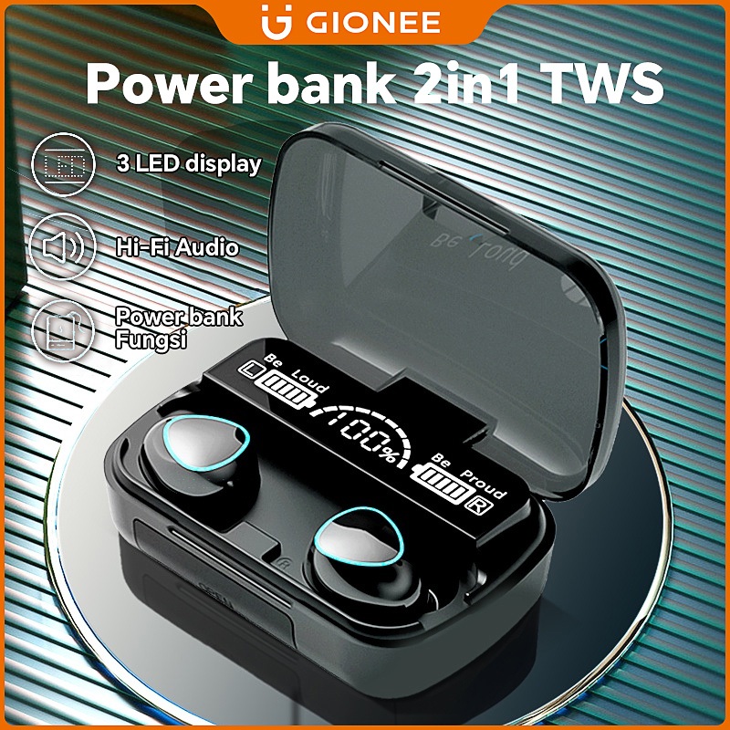 Jual 【Gionee】M10 Headset Bluetooth Full Bass Stereo 3500mAh Power Bank Wireless Earphone Tahan ...