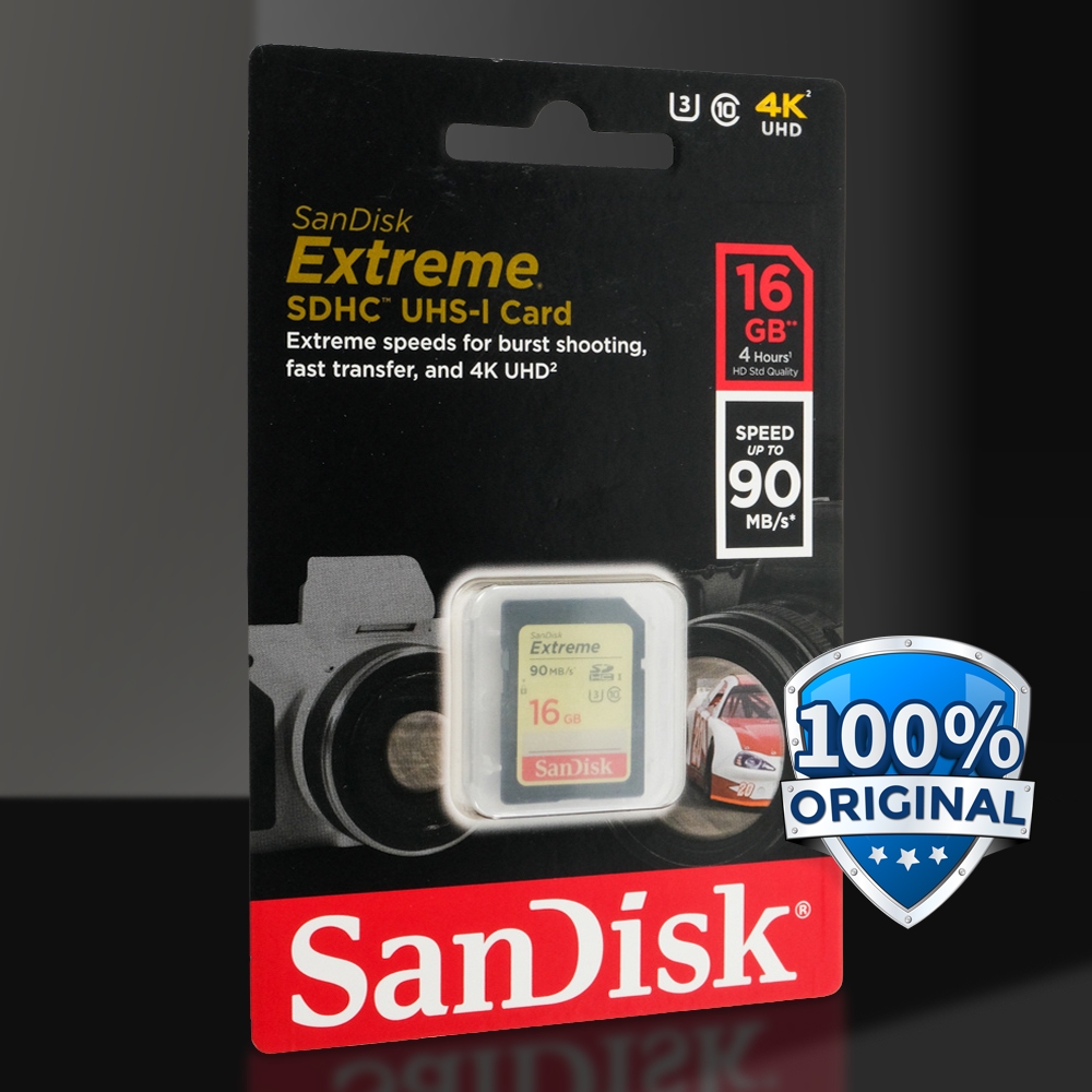 Jual SanDisk Extreme SDHC/XC UHS-I Card V30 Class 10 90MB/s 16GB ...