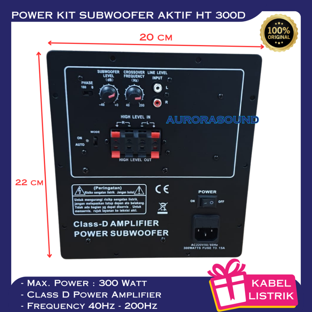 Jual POWER KIT MESIN SUBWOOFER AKTIF HT 300D NEW AMPLIFIER AMPLI SUB ...