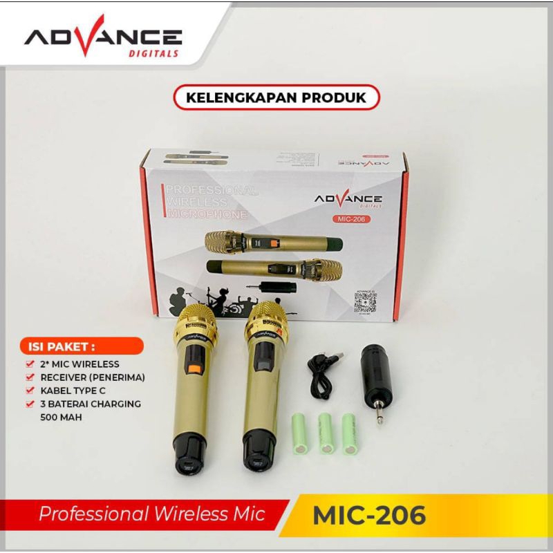 Jual mic wireless advance 206 microphone wearless advance (BISA DI CAS ...