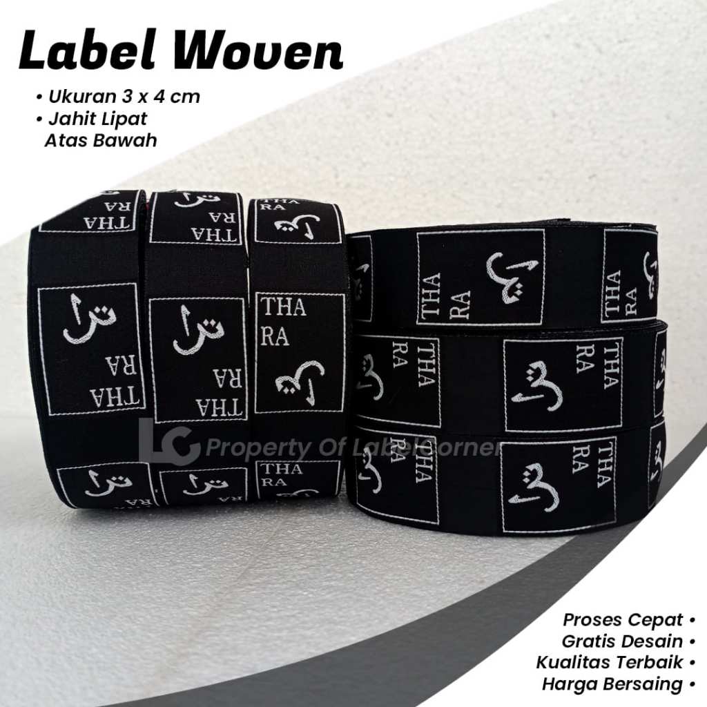 Jual Label Woven Damask Premium Warna Terbaik Label Baju Tenun Custom ...