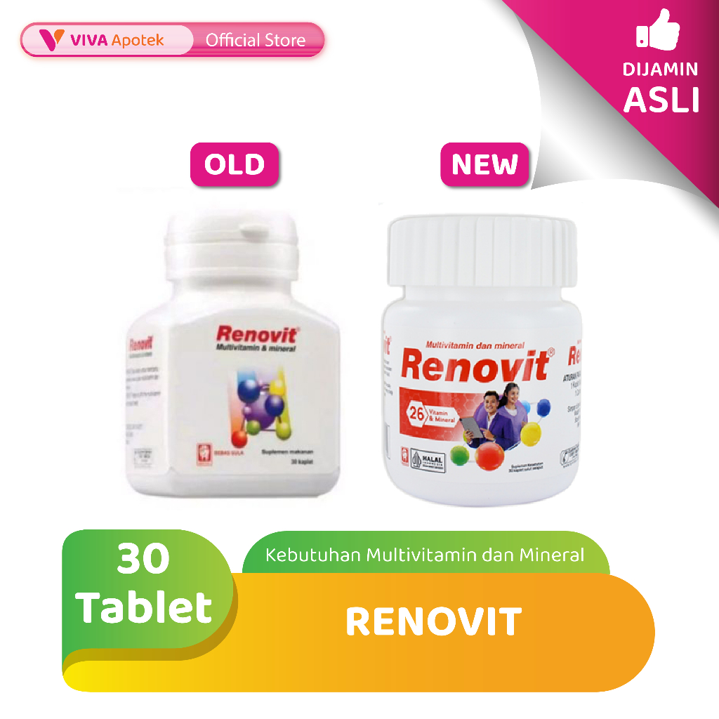 Jual Renovit untuk Kebutuhan Multivitamin dan Mineral (30 Kaplet ...
