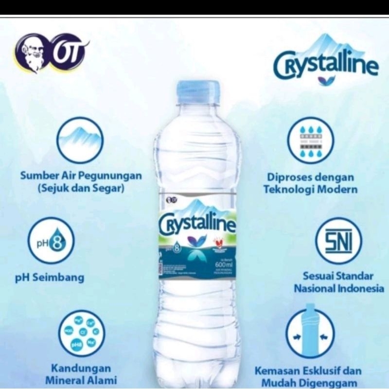 Jual air mineral crystalline 600ml | Shopee Indonesia