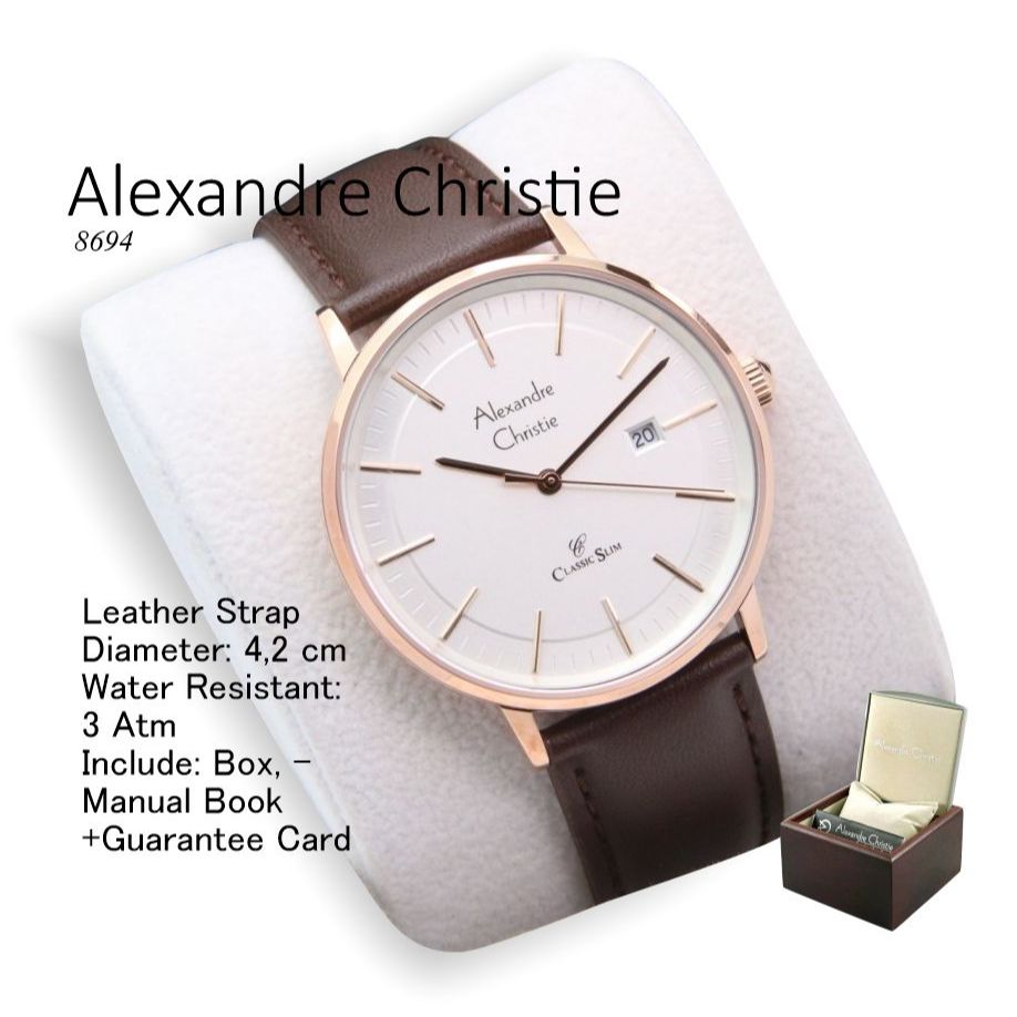 Jual Alexandre Christie jam tangan pria original AC 8695 garansi resmi ...