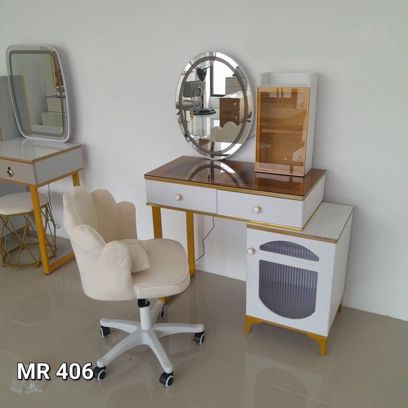 Jual Meja Rias Kursi Set Import MR406 OSIKI Putih Minimalis Cantik ...