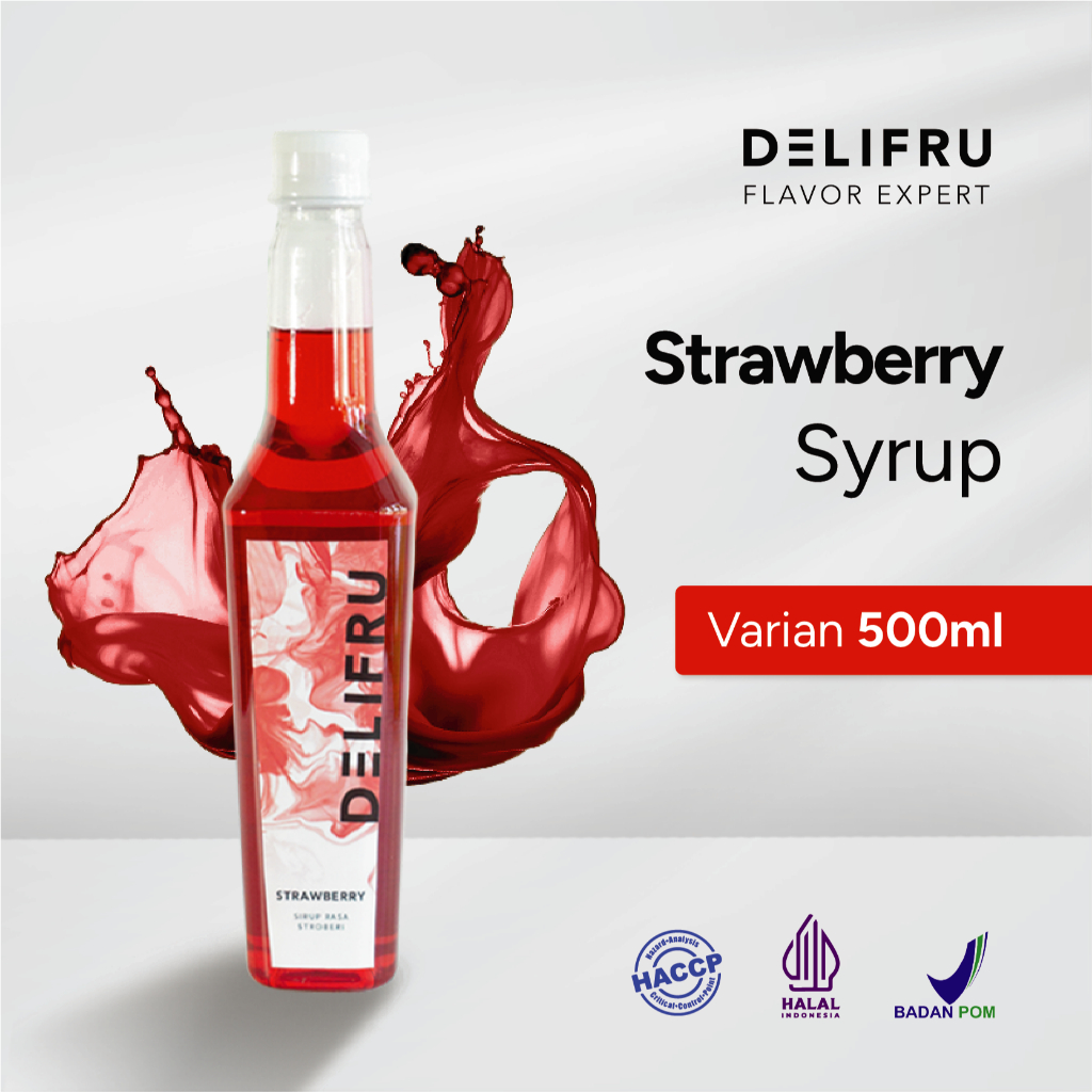 Jual Delifru Strawberry Syrup 500 ml - Sirup Strawberry | Shopee Indonesia
