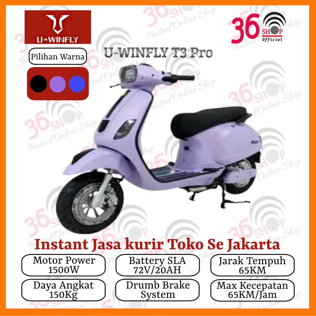 Jual Motor listrik UWINFLY T3 Pro 1200Watt Battery 60V/20Ah GARANSI RESMI 10 Tahun | Shopee ...