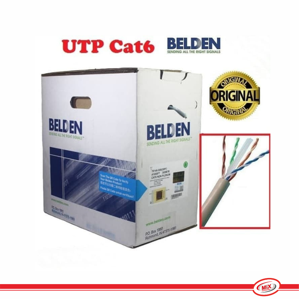 Jual KABEL LAN UTP Cat6 BELDEN Made In USA Cat 6 Original - Eceran | Shopee Indonesia