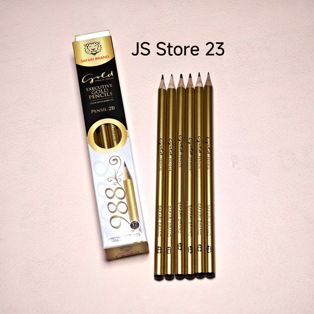Jual (12Biji) Pencil / Pensil 2B Gold Safari / Pensil 2B Emas / Pensil ...