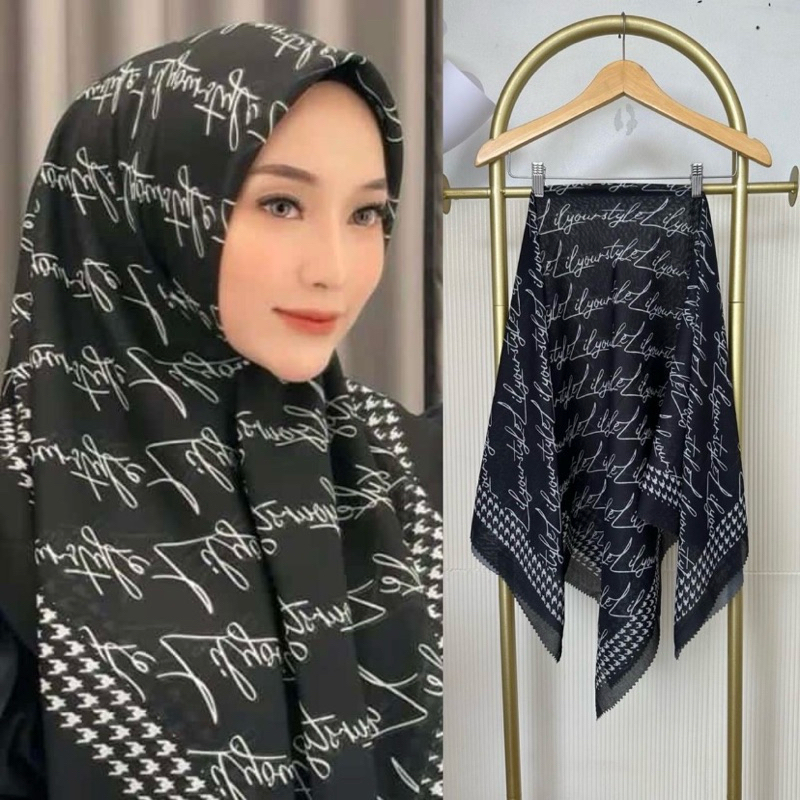 Jual Monogram Pattern Scarf LY Jilbab Voal Branded VH premium Kerudung ...