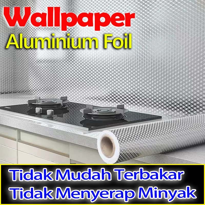 Jual Stiker dinding anti minyak aluminium foil untuk kompor. Tahan ...
