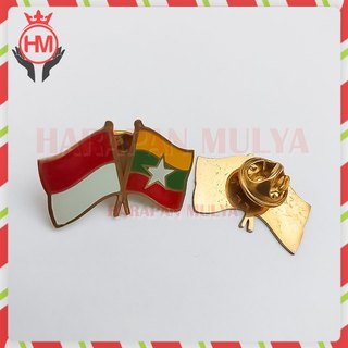 Jual Flag Pin Bendera Persahabatan Indonesia Dan Myanmar - Cross Pin ...