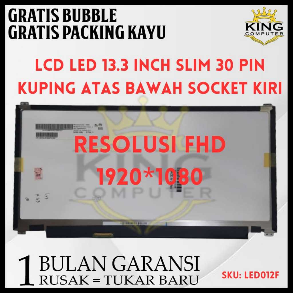 Jual LCD LED LAPTOP 13.3 INCH SLIM 30 PIN FHD KUPING ATAS BAWAH SOCKET ...
