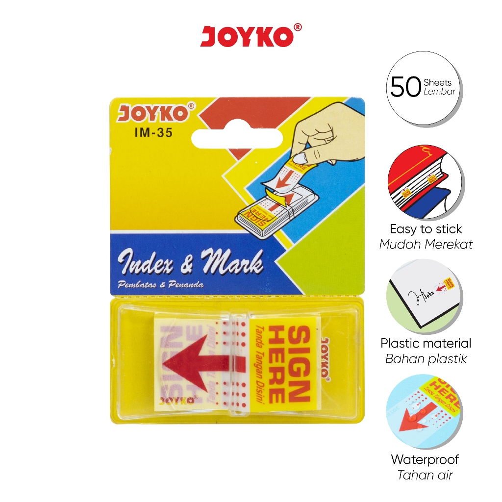 Jual JOYKO SIGN HERE LABEL MEMO STICK JOYKO MEMO TANDA TANGAN DISINI ...