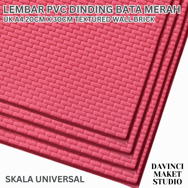 Jual Miniatur Batu Bata Merah Lembar Plastik Tekstur PVC Maket Diorama ...