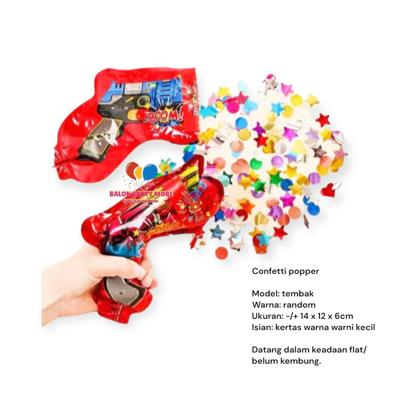 Jual Popper Party Gun Meriam Pesta / Inflatable Confetti Pistol Petasan ...