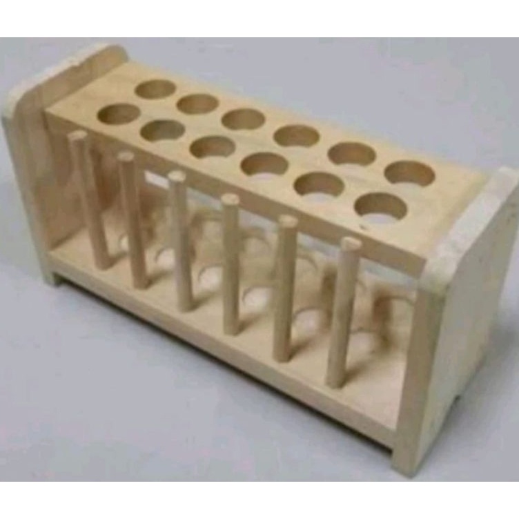 Jual Harga Terbaik Rak Tabung Reaksi Kayu 12 Lubang | Shopee Indonesia