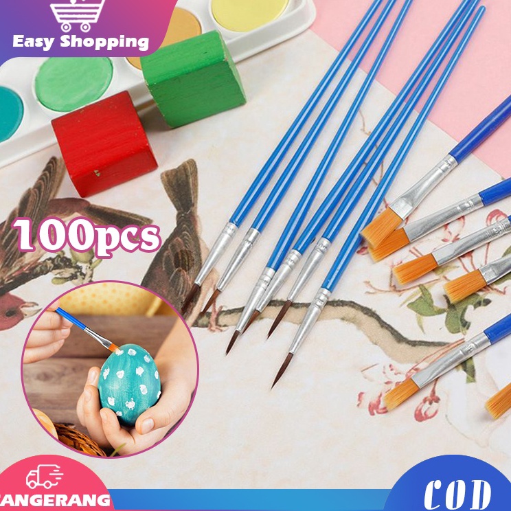 Jual Lebih Bagus 1pcs Kuas Lukis Set Ujung Pointed Dan Flat KuasCat ...