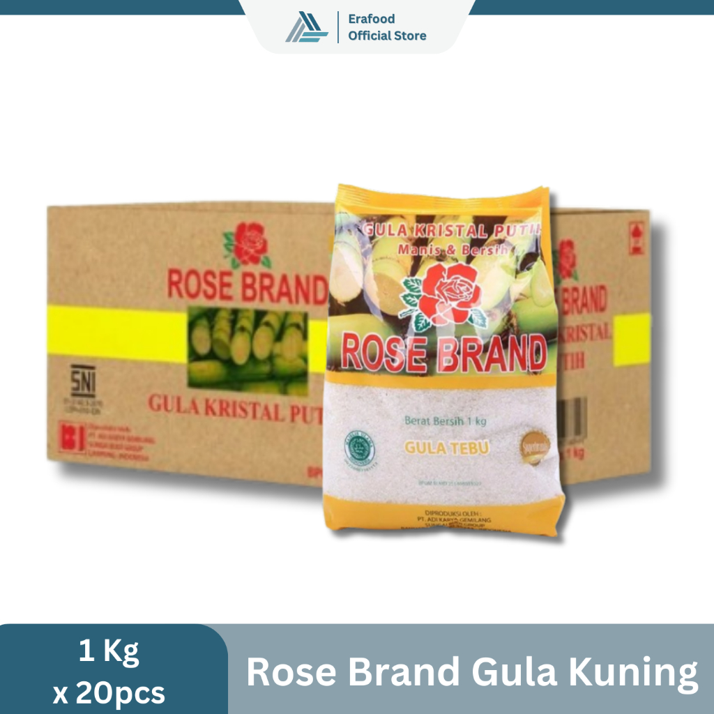 Jual ROSE BRAND GULA PASIR KUNING 1 Kg - 1 Karton @20pcs | Shopee Indonesia