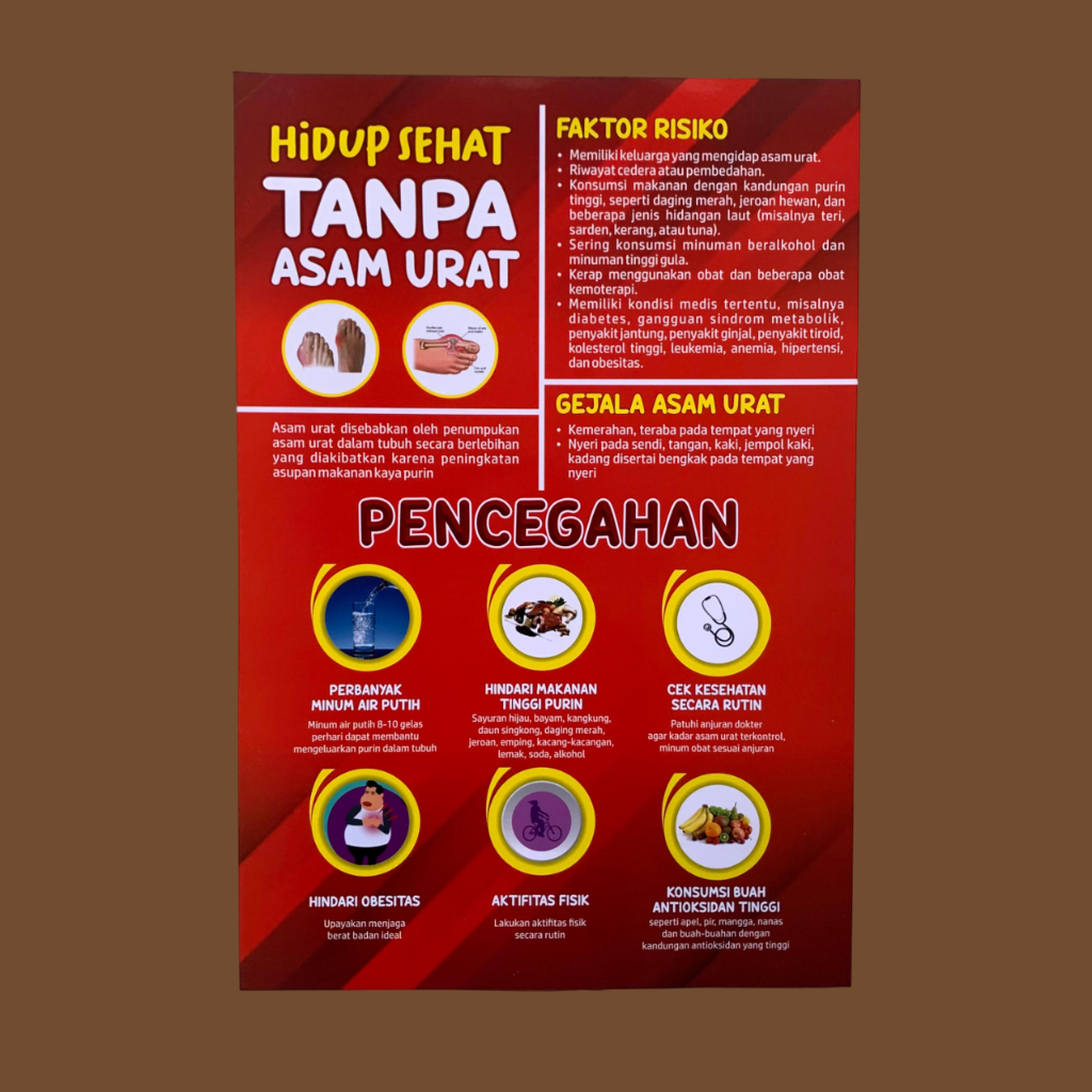 Jual Poster Penyakit | Poster Asam Urat | Poster Gejala Pencegahan Asam ...