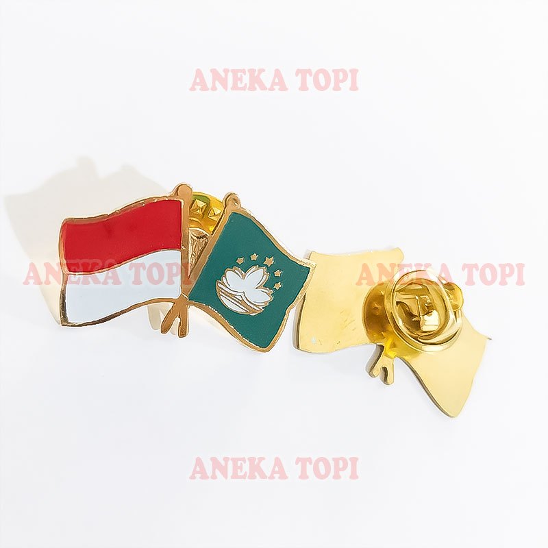 Jual Cross Flag Pin Indonesia Macau Pin Bendera Indonesia Macau - Aneka ...