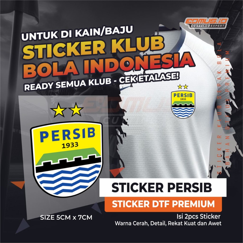 Jual STICKER PERSIB untuk baju/kain - Sticker DTF Seri Klub Bola ...