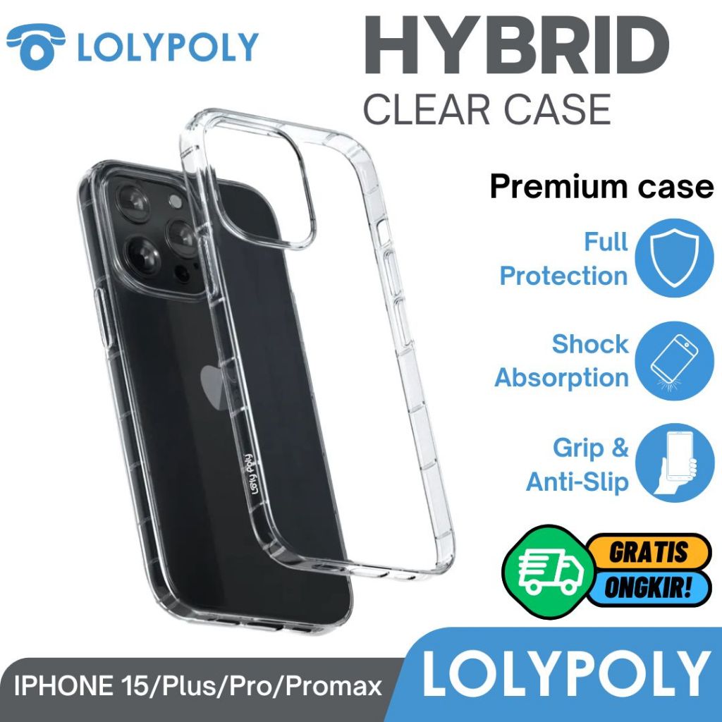 Jual Lolypoly Hybrid Clear Case Transparant For iPhone 15 Plus Pro Max ...