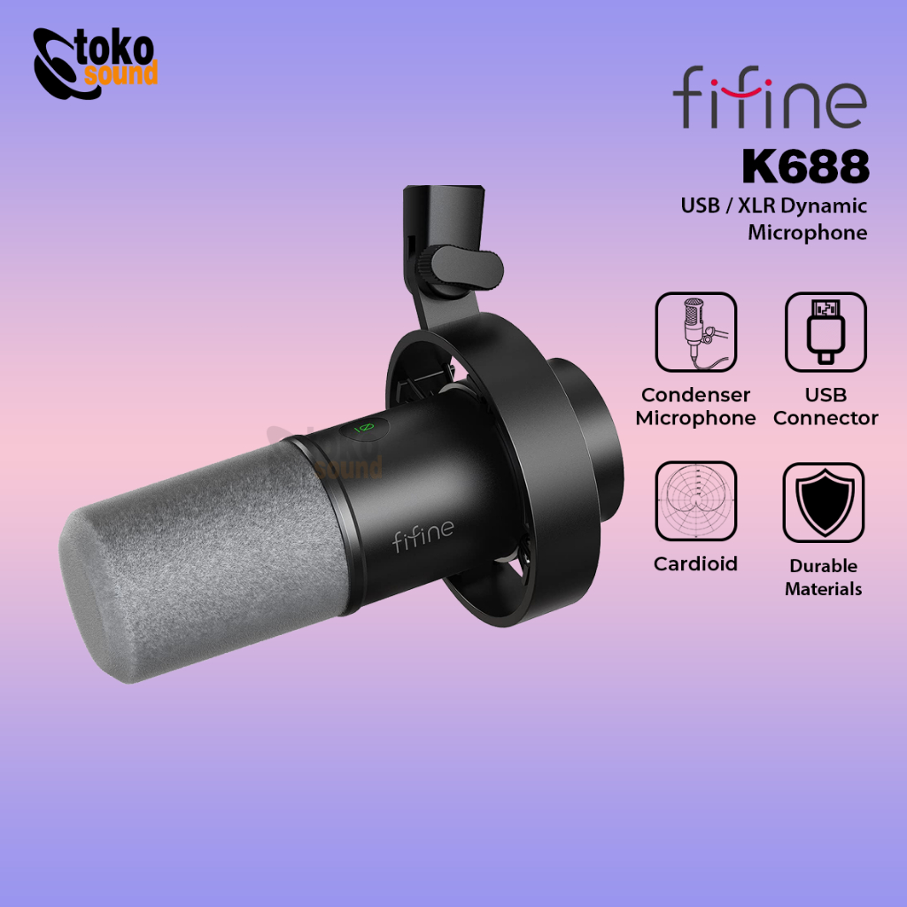 Jual Fifine K688 - USB / XLR Dynamic Microphone for Podcast Gaming | Shopee Indonesia