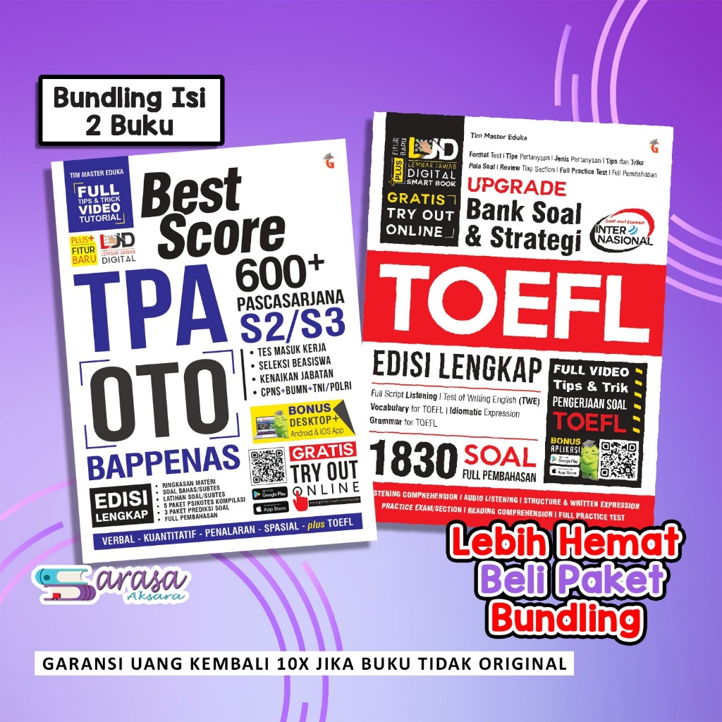 Jual Buku Tes Tpa Oto Bappenas Best Score 600+ Bonus Aplikasi Edisi ...