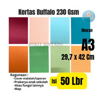 Jual Kertas Buffalo PINDO 230 Gsm uk A3 , isi 50 lembar | Shopee Indonesia