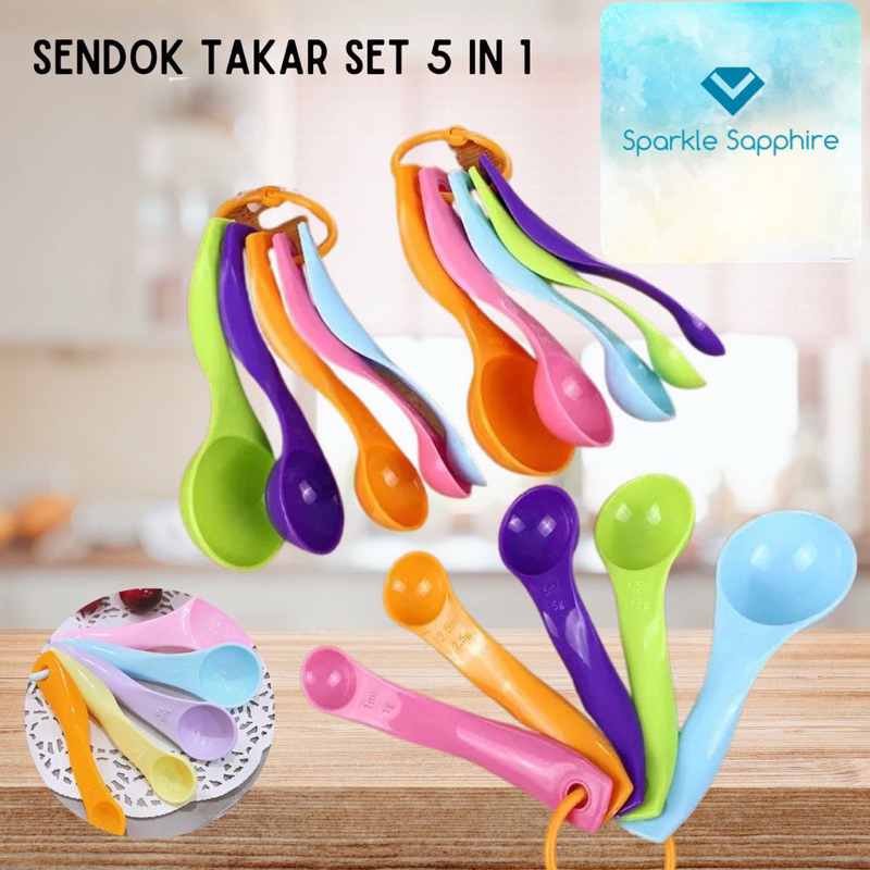 Jual SENDOK TAKAR UKUR SET 5 IN 1 SERBAGUNA Tepung Bumbu Dapur Masker ...