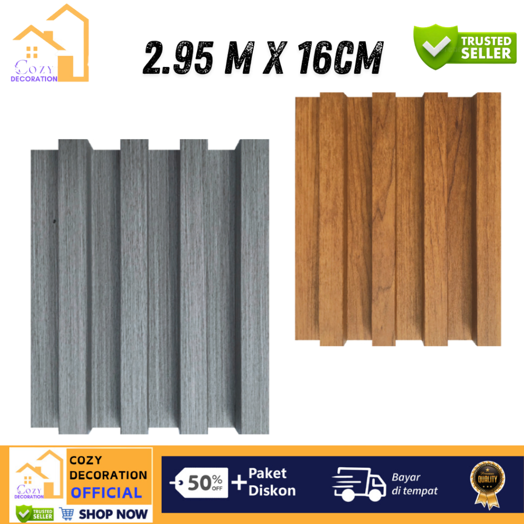 Jual [ PROMO ] WALL PANEL PVC 2.95 METER | WOOD PANEL PVC MOTIF WARNA ...